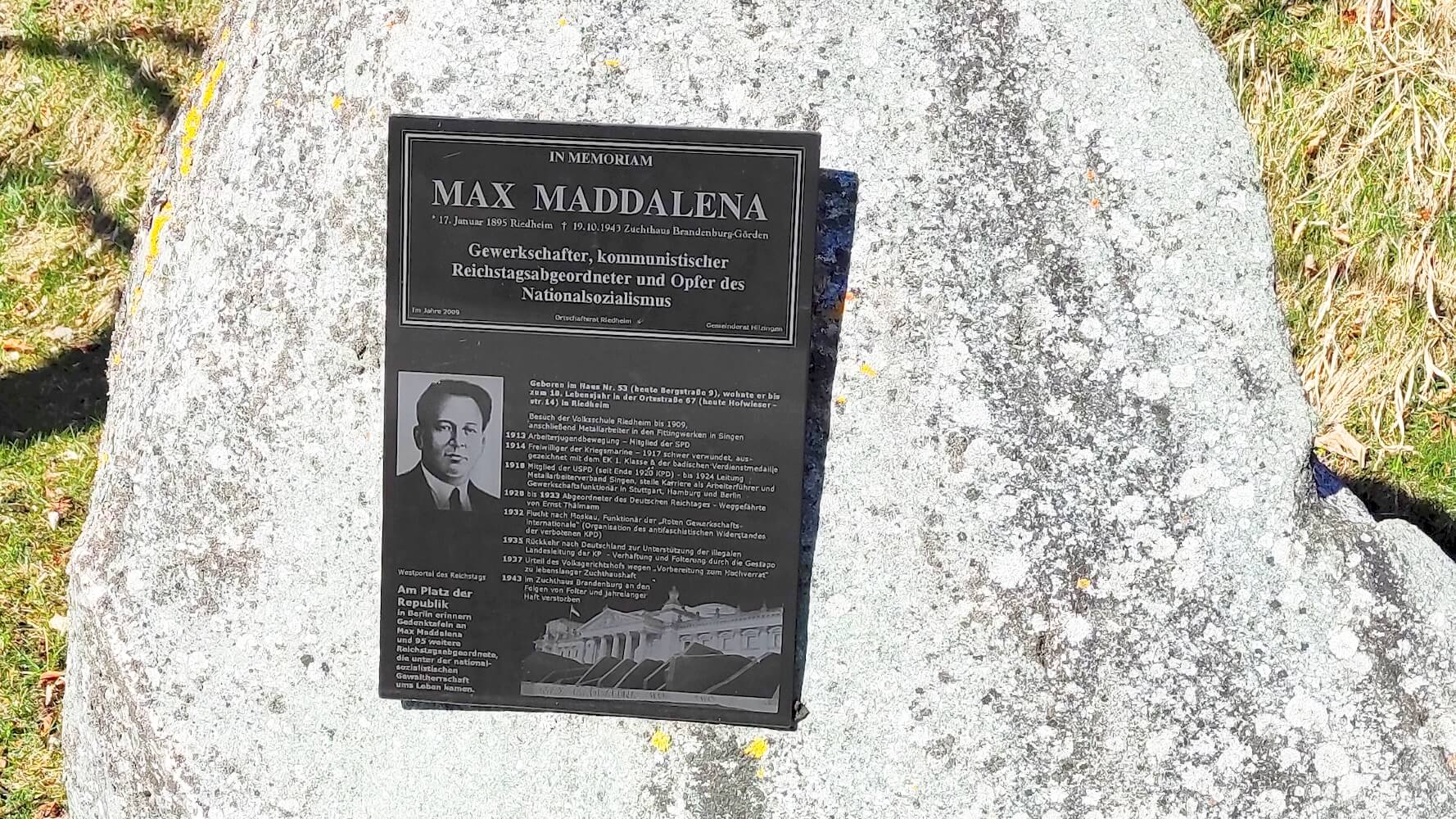 Gegen das Vergessen: Zum Andenken an Max Maddalena, M.d.R., Opfer des ...